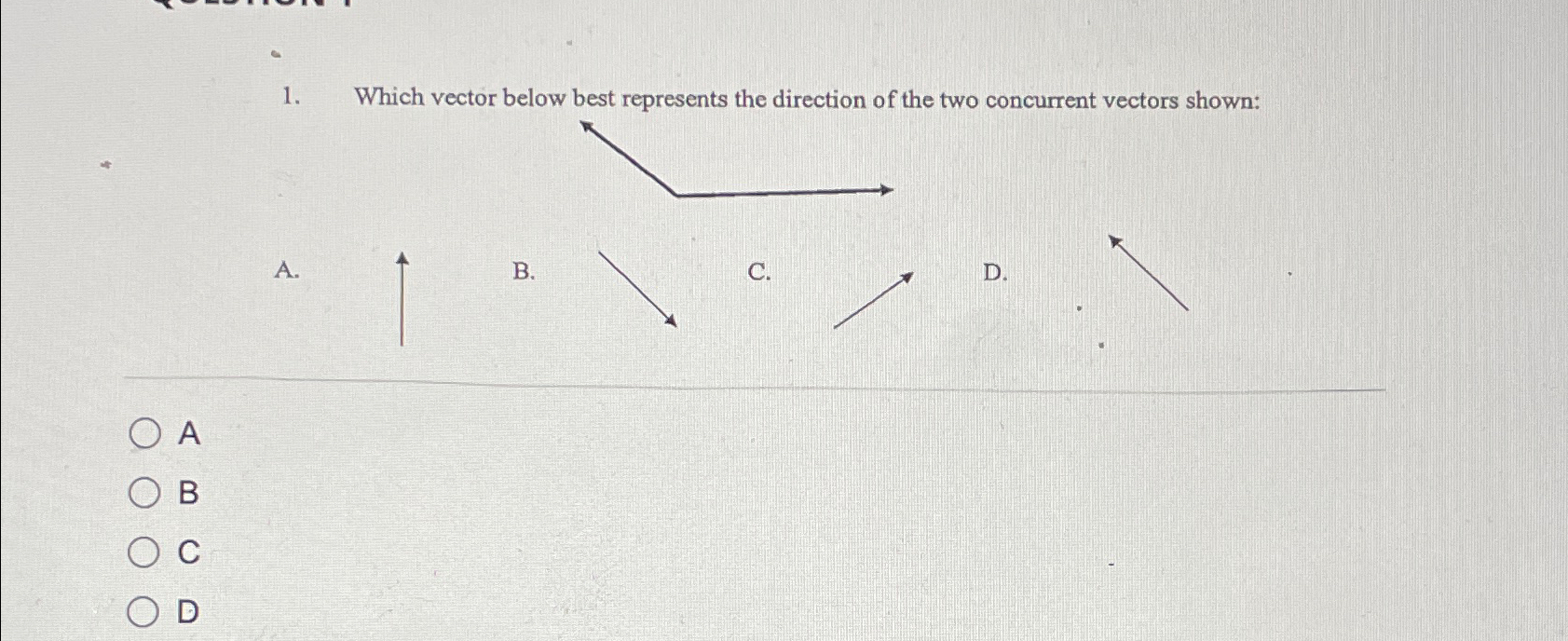Which vector below best represents the direction of | Chegg.com