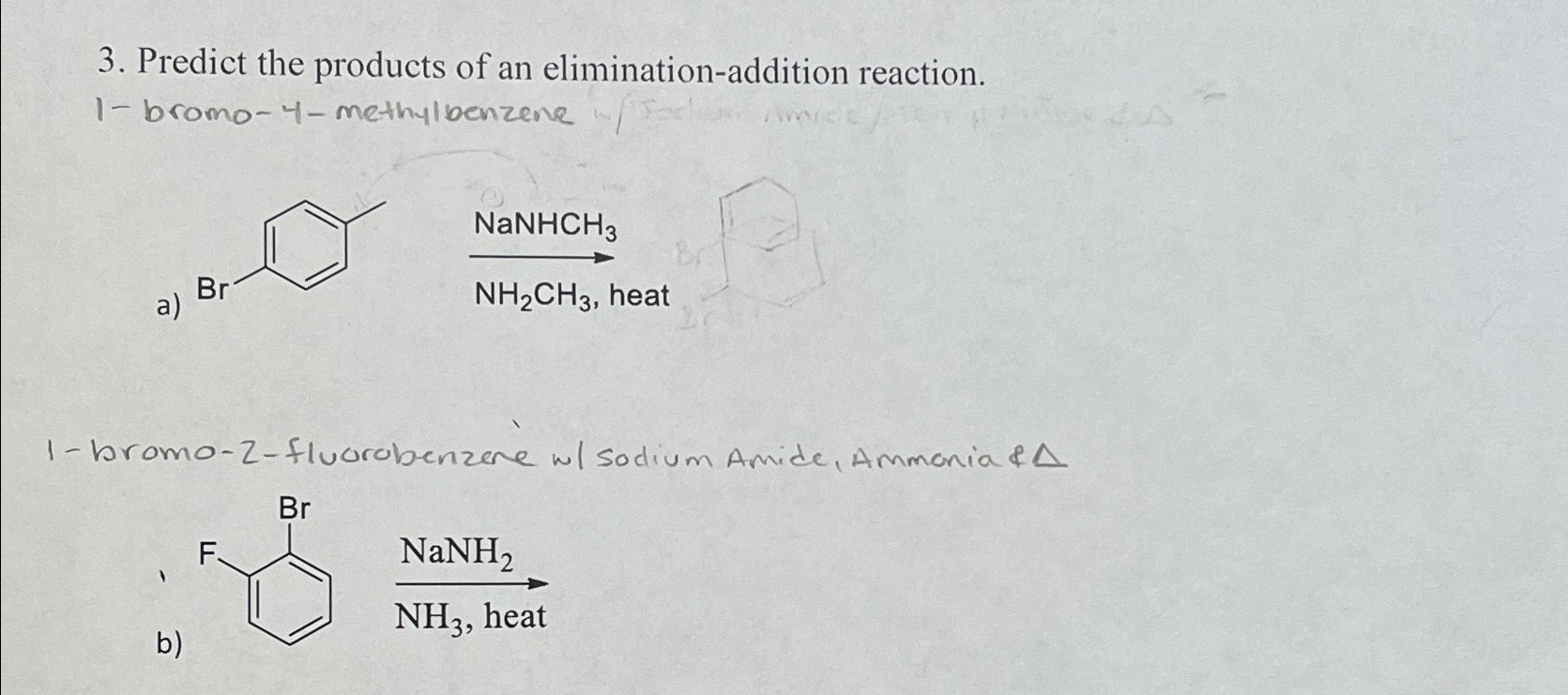 Solved Predict the products of an elimination-addition | Chegg.com