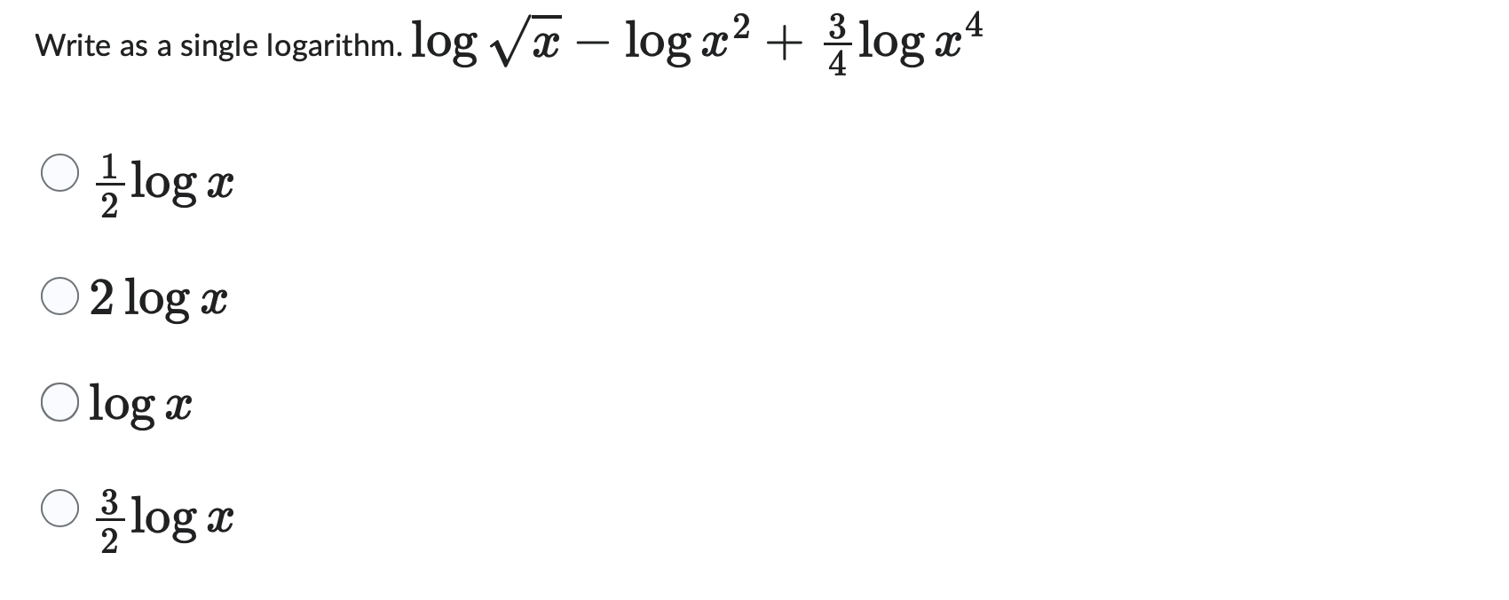 Solved Write as a single logarithm. | Chegg.com