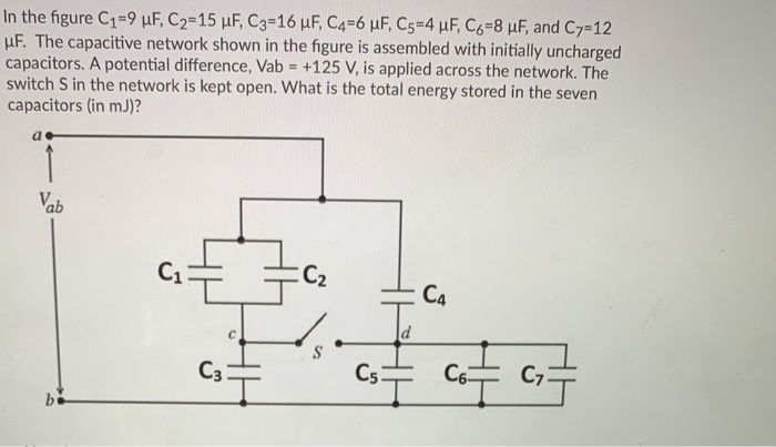 Solved In the figure C1=9 uF, C2=15 uF, C3=16 uF, C4=6 LF, | Chegg.com