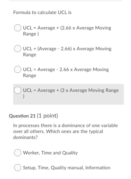 Solved Formula to calculate UCL is UCL = Average + (2.66 x | Chegg.com
