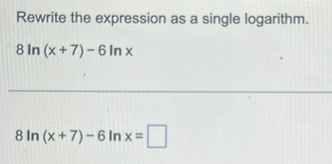 Solved Rewrite the expression as a single | Chegg.com