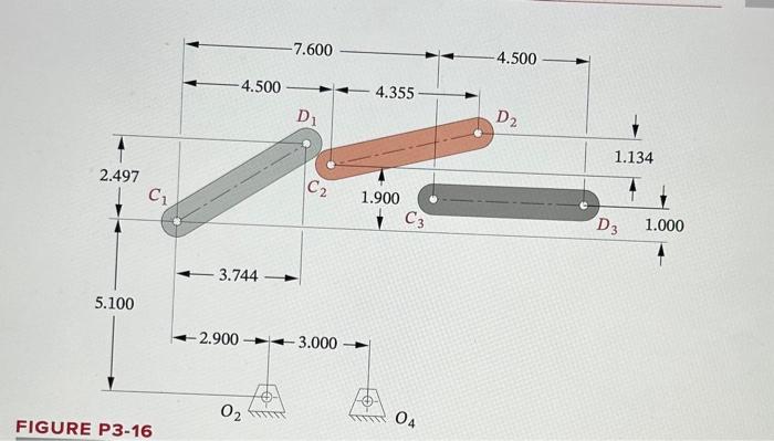 Solved FIC55 Design a fourbar mechanism to move the link | Chegg.com