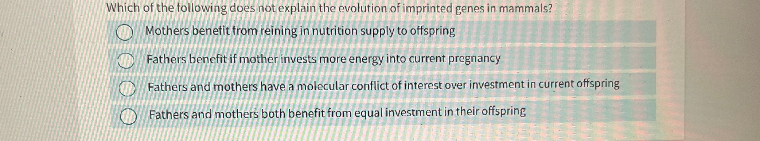 Solved Which of the following does not explain the evolution | Chegg.com