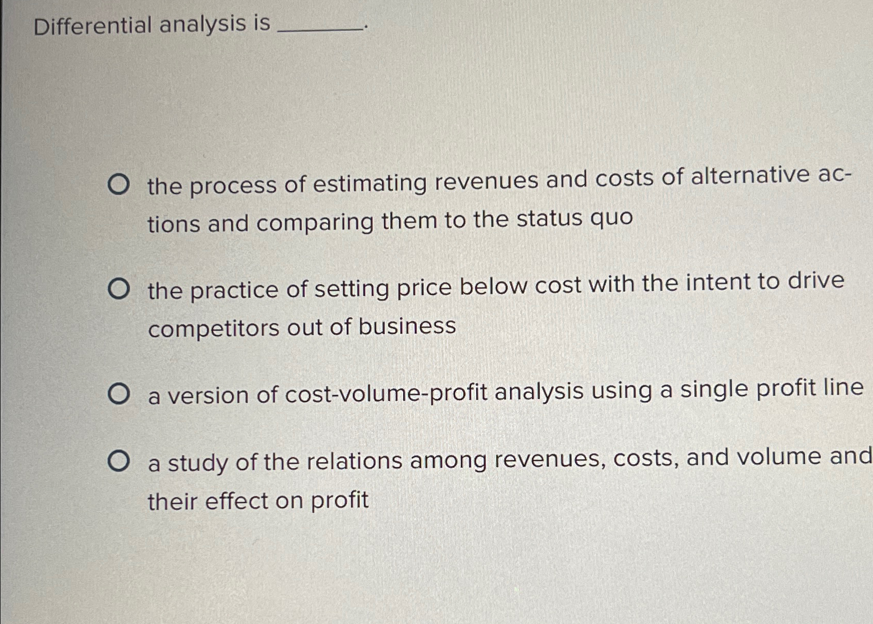 Solved Differential analysis isthe process of estimating | Chegg.com