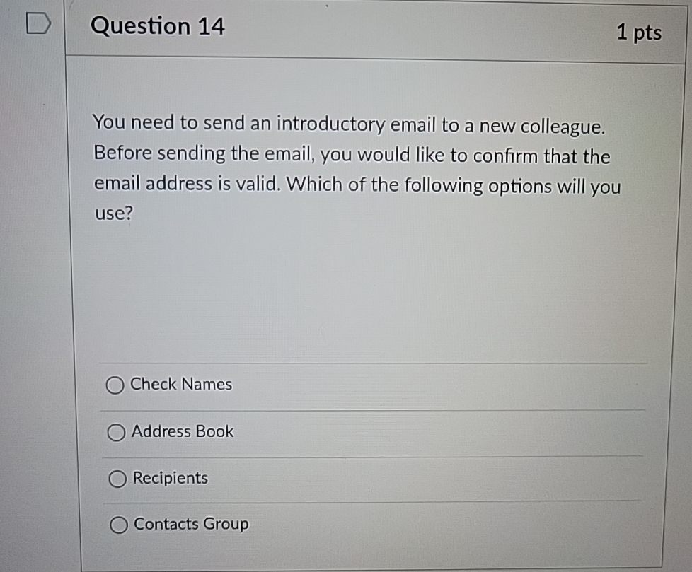 Solved Question 141ptsYou need to send an introductory email | Chegg.com