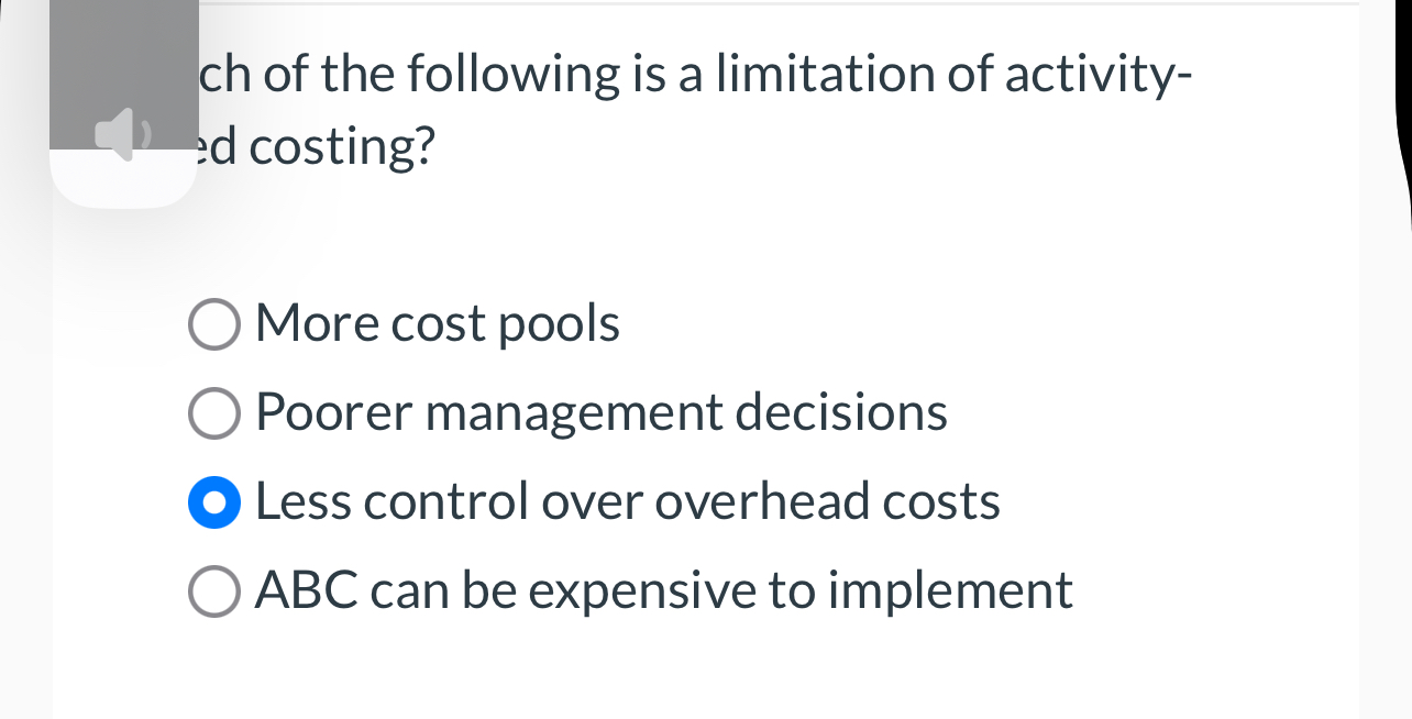 Solved Which of the following is a limitation of activityd | Chegg.com