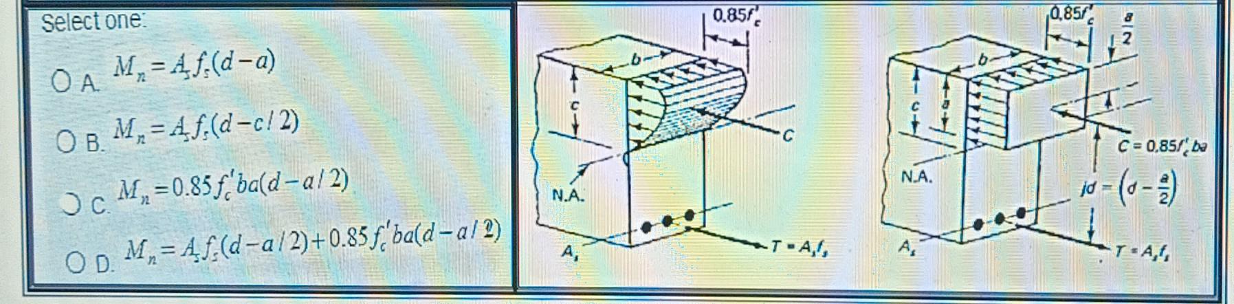 Solved The concrete stress block at a rectangular cross | Chegg.com