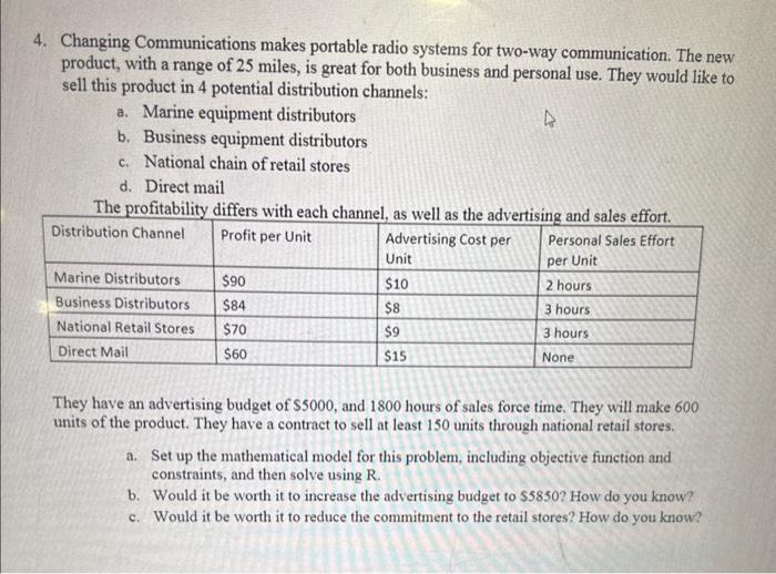 Solved Changing Communications makes portable radio systems | Chegg.com