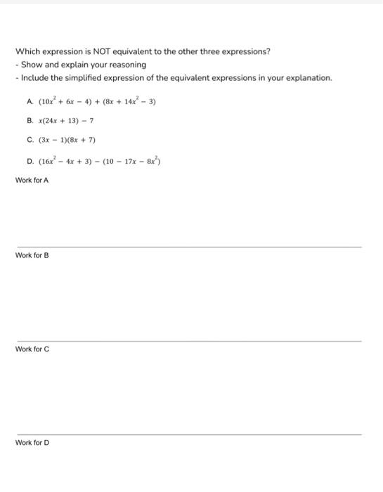 Solved Quadratic Algebra Unit 4: Polynomials Key Formative | Chegg.com