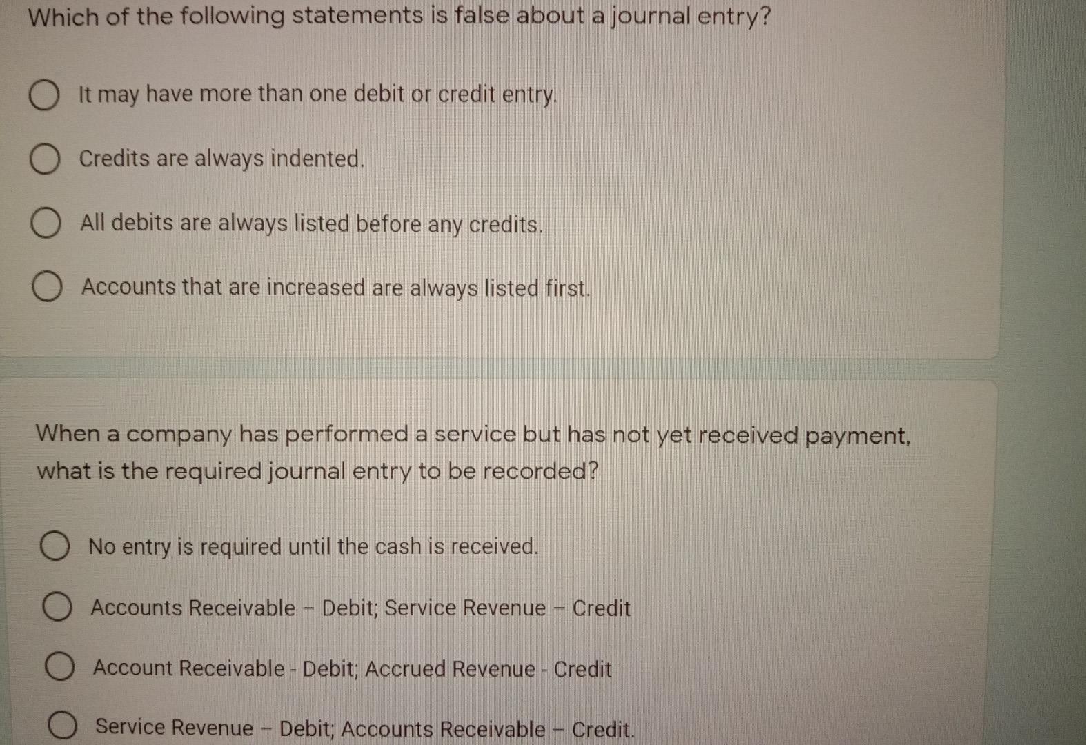 Solved "Received utility bill, to be paid next month, | Chegg.com