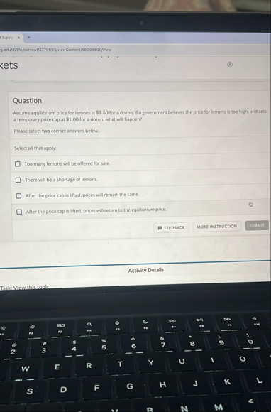 Solved BupplyQuestionAssume equilibrium price for lemons is | Chegg.com