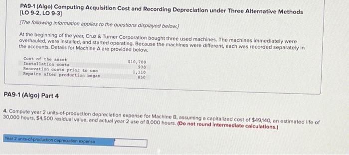 Solved PA9-1 (Algo) Computing Acquisition Cost and Recording | Chegg.com