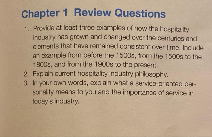 Solved Chapter 1 Review Questions 1. Provide at least three | Chegg.com