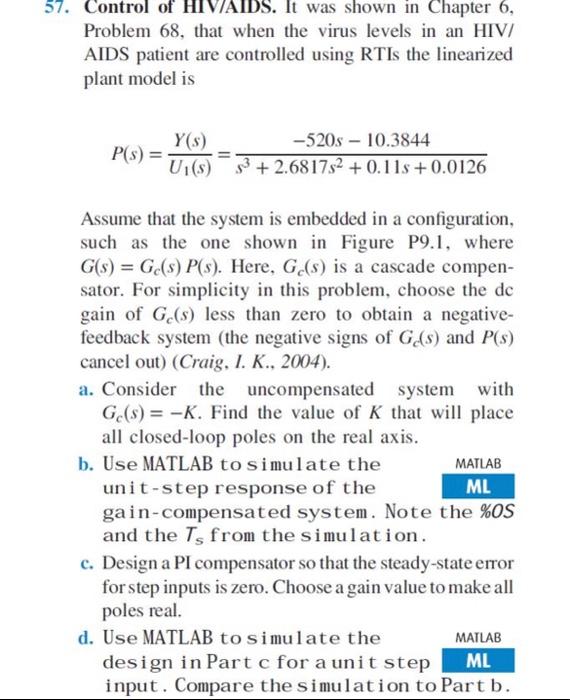 Solved 57. Control of HIV/AIDS. It was shown in Chapter 6 , | Chegg.com