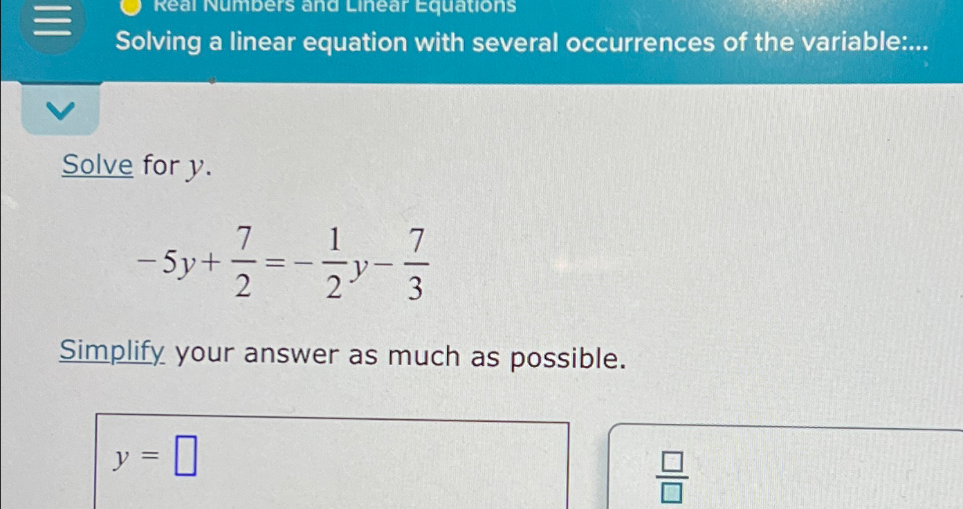Solved Solving a linear equation with several occurrences of | Chegg.com