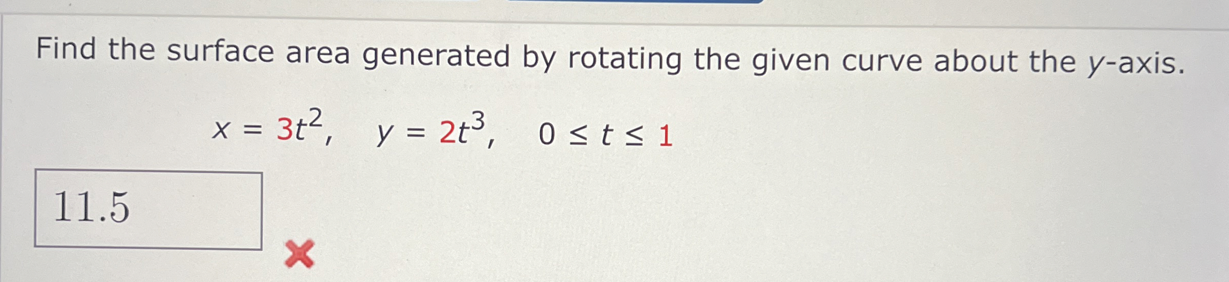 Solved Find the surface area generated by rotating the given | Chegg.com
