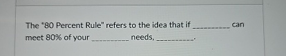 Solved The " 80 ﻿Percent Rule" refers to the idea that if q, | Chegg.com