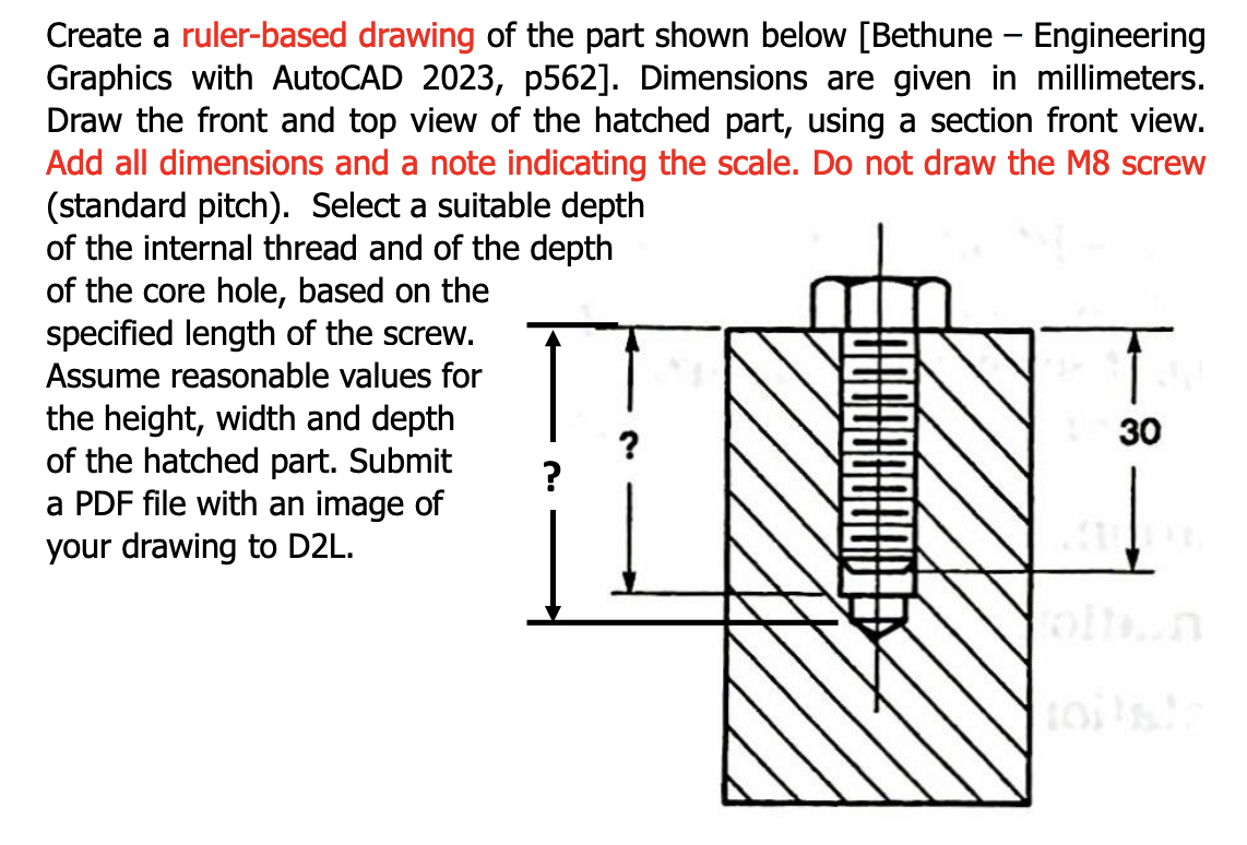 Solved Create a ruler-based drawing of the part shown below | Chegg.com