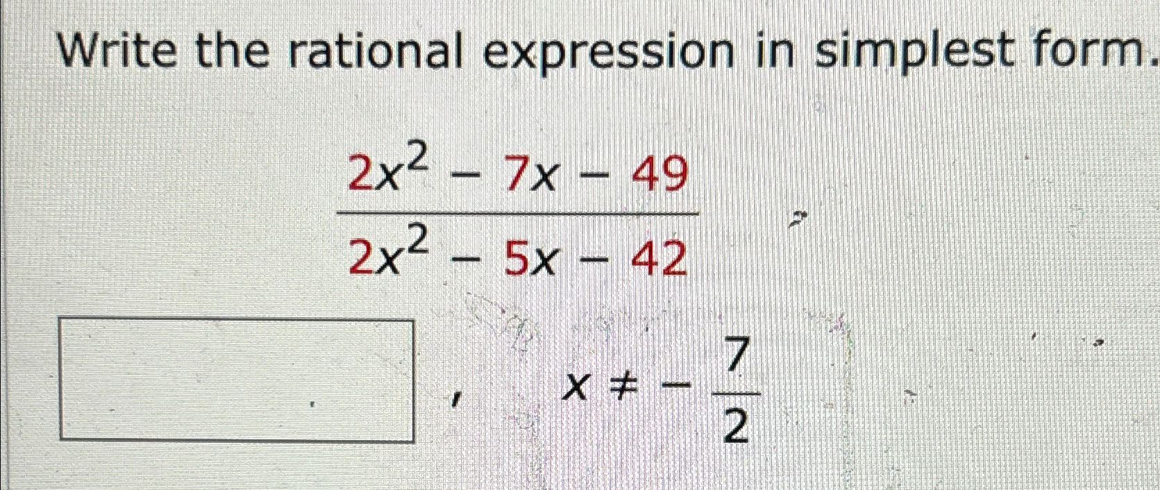Solved Write the rational expression in simplest | Chegg.com