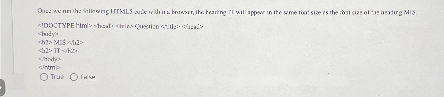 Solved Once we run the following HTML5 ﻿code within a | Chegg.com