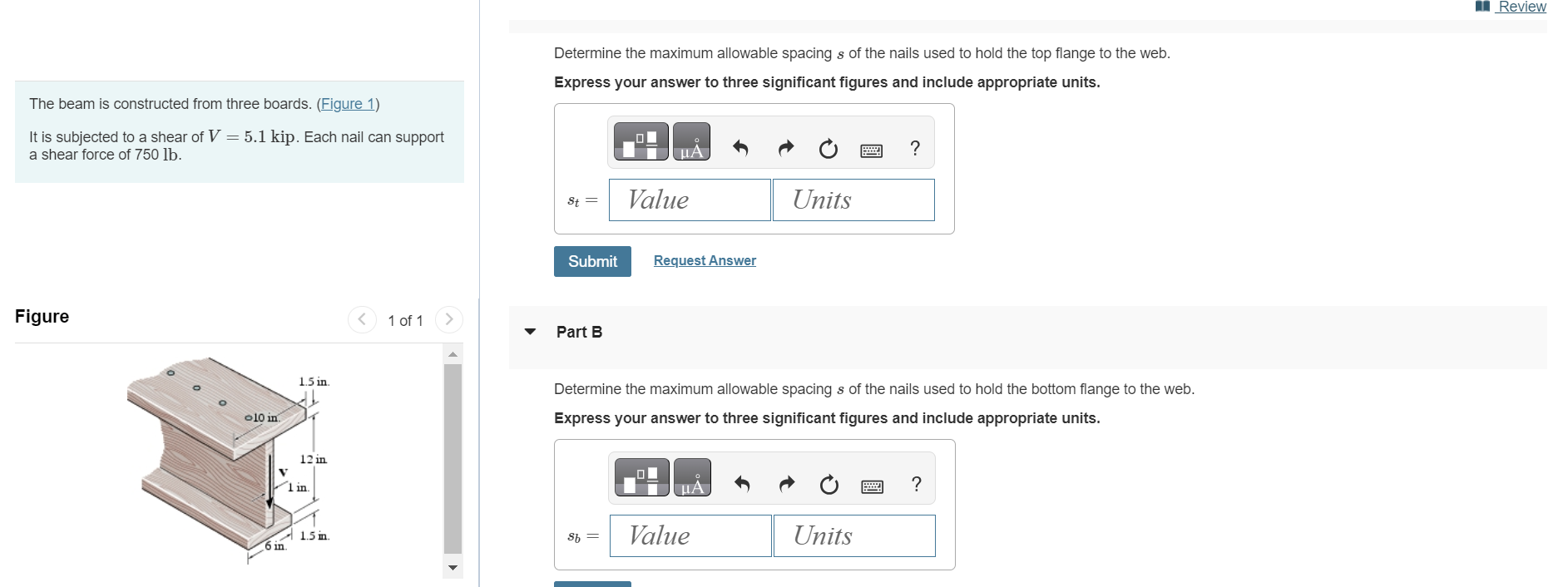 Solved Determine the maximum allowable spacing s ﻿of the | Chegg.com