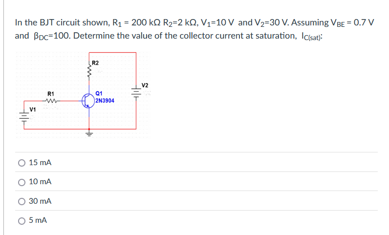 Solved In ﻿the BJT ﻿circuit shown, | Chegg.com