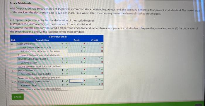 Solved Stock Dividends Witt Corporation has 80,000 shares of | Chegg.com