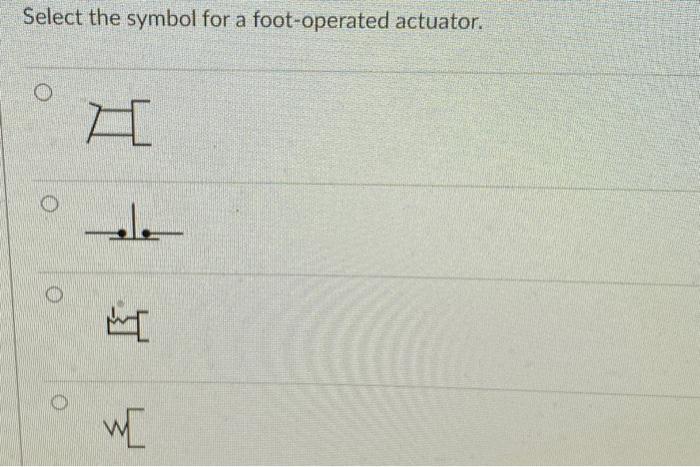 Solved Select the symbol for a foot-operated actuator. H w | Chegg.com