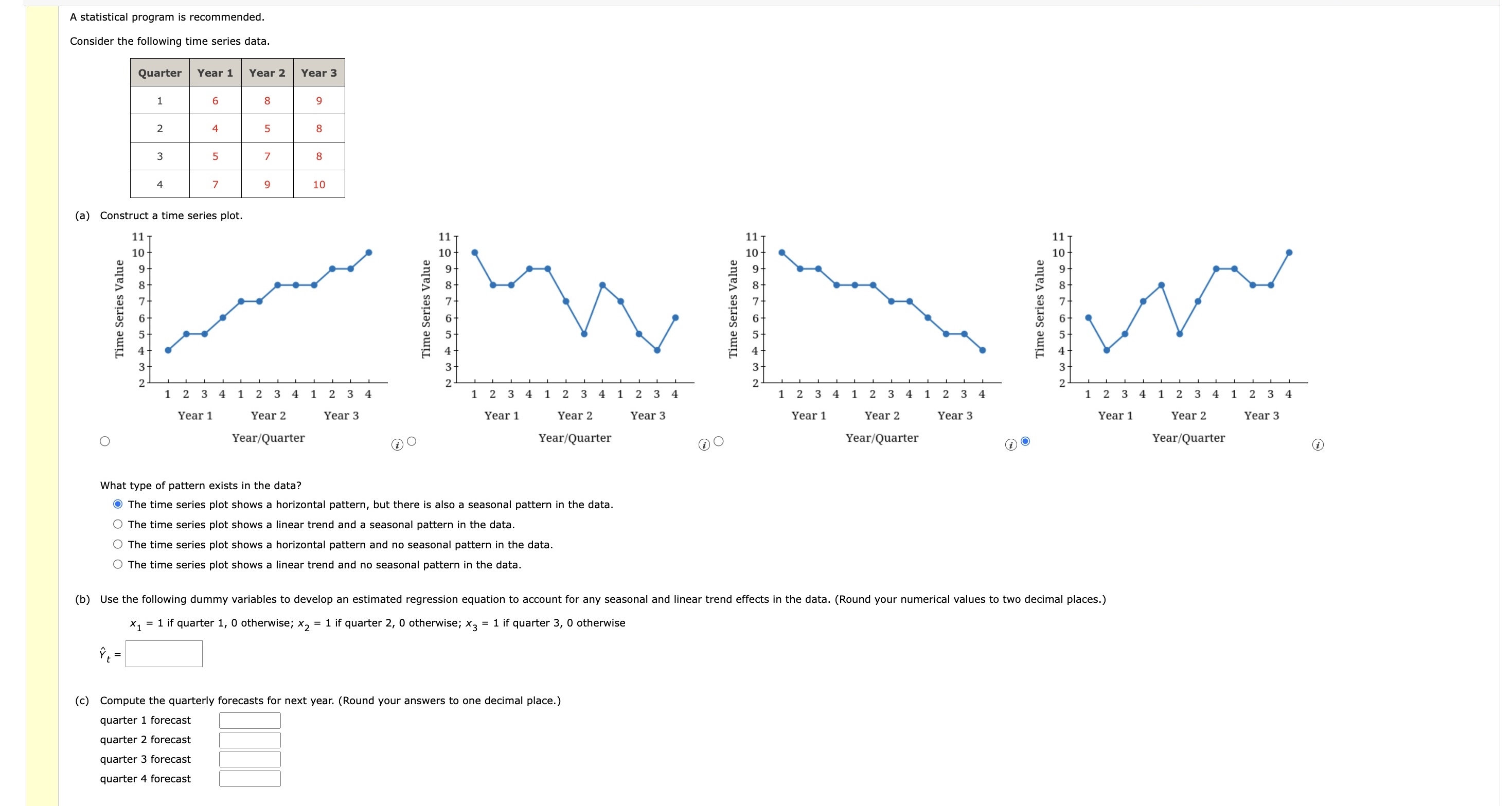 Solved A statistical program is recommended.Consider the | Chegg.com
