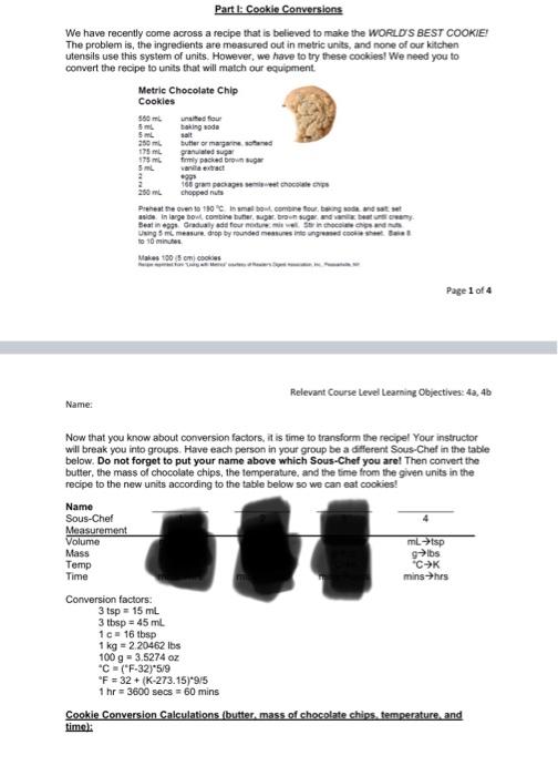 Solved We have recently come across a recipe that is | Chegg.com