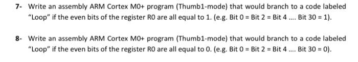 Solved 7- Write an assembly ARM Cortex M0+ program | Chegg.com