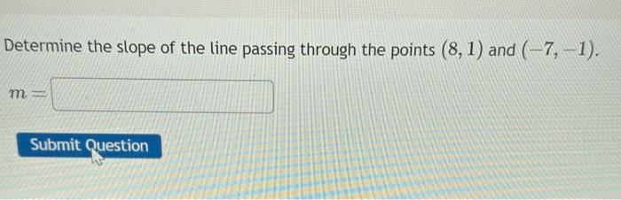 Solved Determine the slope of the line passing through the | Chegg.com