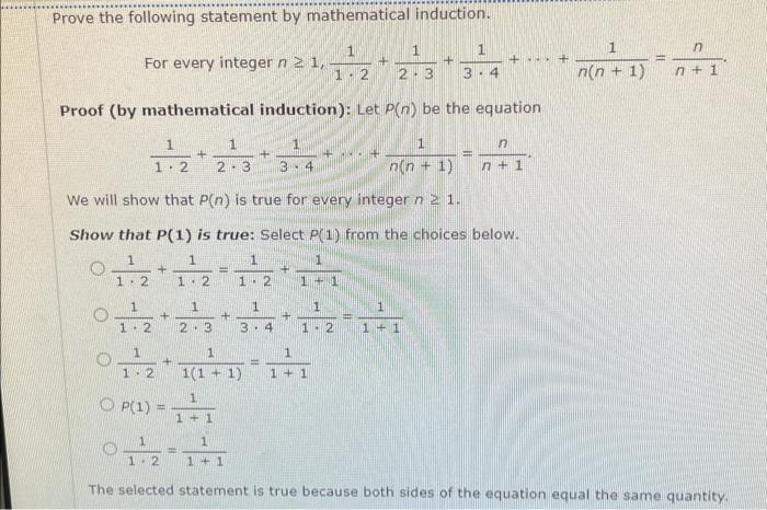 Solved Prove the following statement by mathematical | Chegg.com