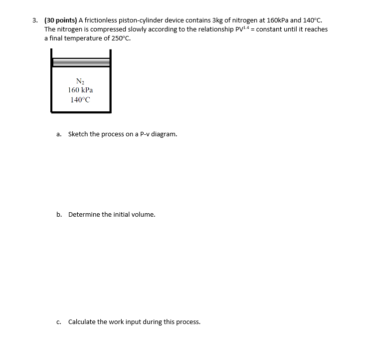 Solved (30 ﻿points) ﻿A frictionless piston-cylinder device | Chegg.com