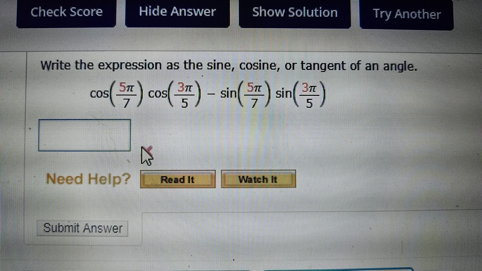 Solved Check Score Hide Answer Show Solution Try Another | Chegg.com