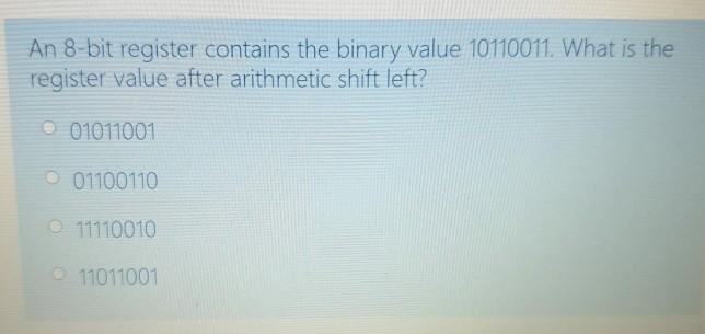 Solved An 8-bit register contains the binary value 10110011. | Chegg.com