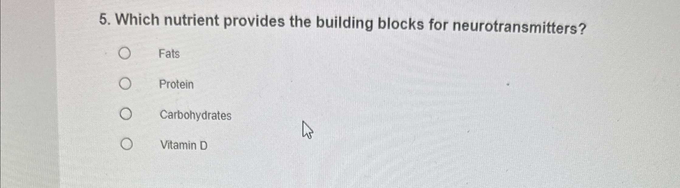Solved Which nutrient provides the building blocks for | Chegg.com