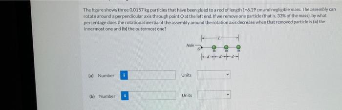 Solved The figure shows three 0.0157 kg particles that have | Chegg.com