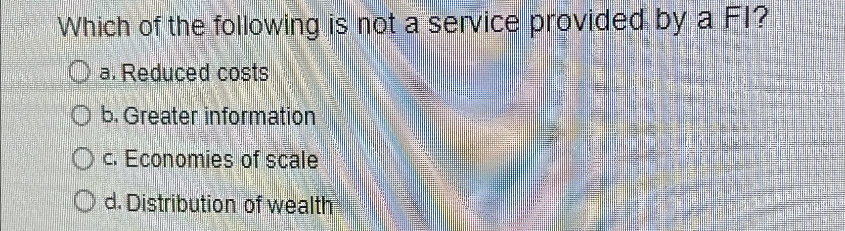 Solved Which of the following is not a service provided by a | Chegg.com