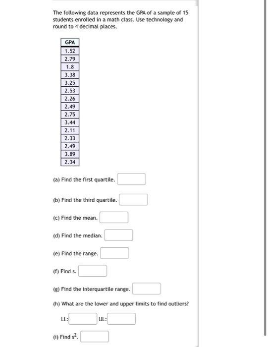 Solved Here is a set of sample data Identify the 5 number | Chegg.com