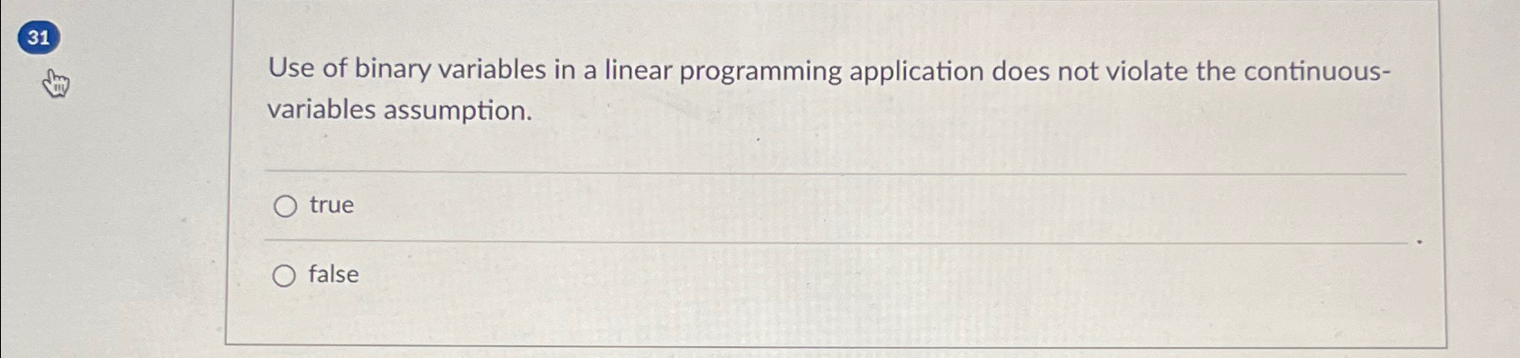 Solved Use of binary variables in a linear programming | Chegg.com