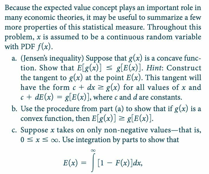 Solved Because the expected value concept plays an important | Chegg.com
