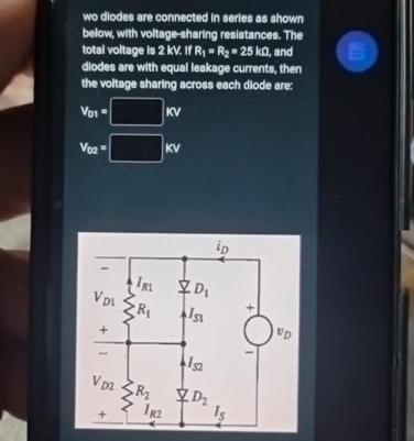 Solved wo dlodes are connected In cerles as shown below, | Chegg.com