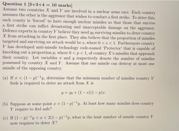 Solved Question 1 (3+3+4 = 10 marks) Assume two countries X | Chegg.com