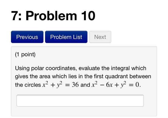 Solved 7: Problem 10 Previous Problem List Next (1 point) | Chegg.com
