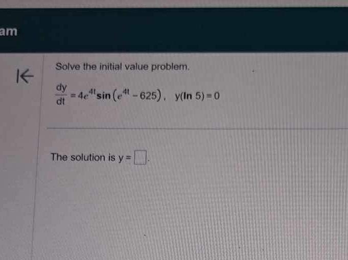 Solved Solve the initial value problem. | Chegg.com