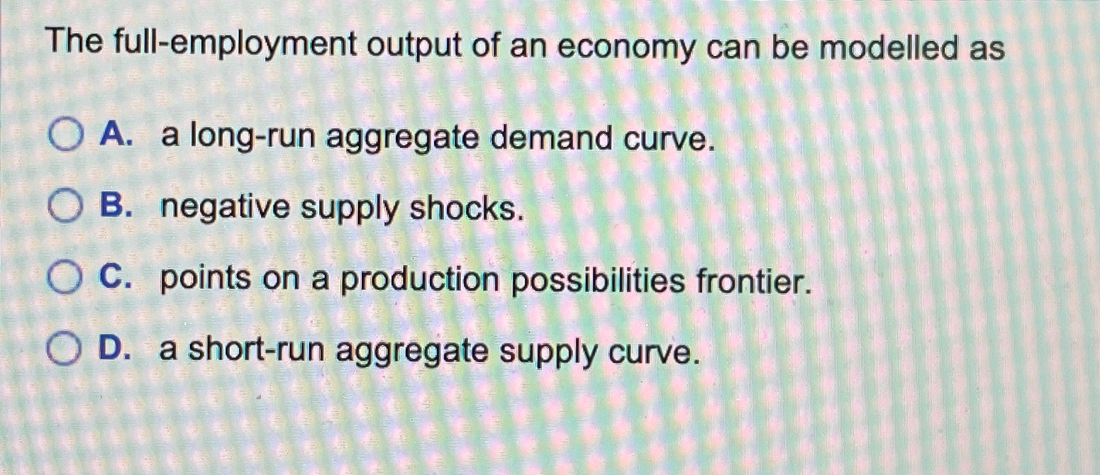 Solved The full-employment output of an economy can be | Chegg.com