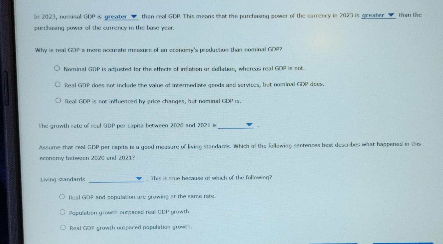 4. Calculating real GDP and real GDP per capita The | Chegg.com