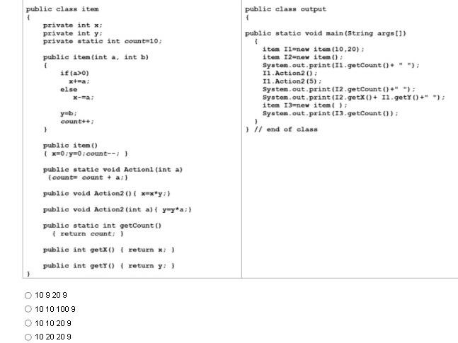 Solved public class item private int x private int y private | Chegg.com